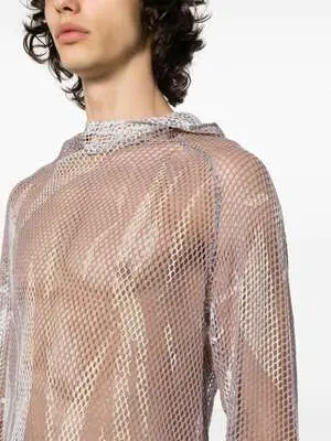 KANGHYUK Fishnet Cotton Hoodie