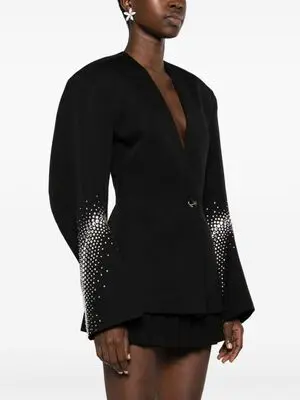 Attico Rhinestone-embellished Wool Blazer