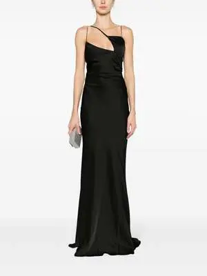 Attico Melva Cut-out Gown - Black