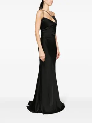 Attico Melva Cut-out Gown - Black