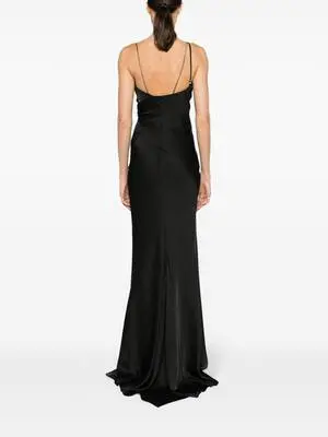 Attico Melva Cut-out Gown - Black