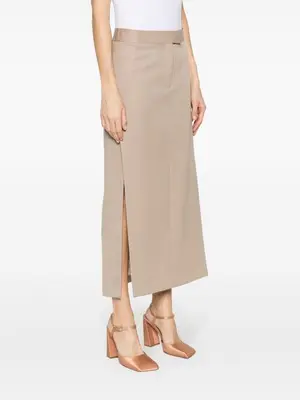 Attico Panelled Twill Midi Skirt