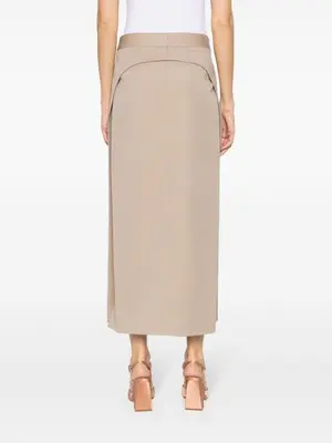 Attico Panelled Twill Midi Skirt