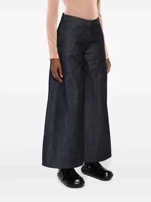 JIL SANDER Cropped Wide-leg Trousers - Blue