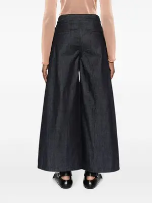 JIL SANDER Cropped Wide-leg Trousers - Blue
