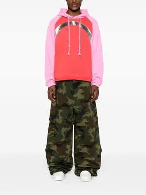 ERL Colour-block Cotton Hoodie - Pink
