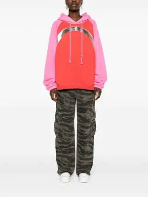 ERL Colour-block Cotton Hoodie - Pink