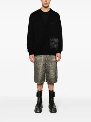 Moschino Embossed Ribbed-knit Cardigan