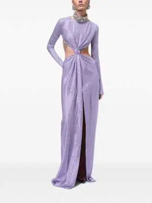 AREA Crystal-embellished Knot Gown