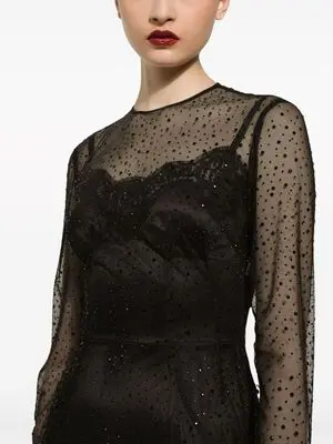 Dolce & Gabbana Maxi Strass-embellished A-line Dress