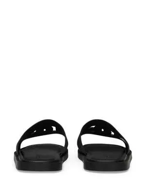 Dolce & Gabbana Rubber Dg Logo Slides - Black