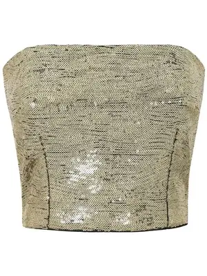 Dolce & Gabbana Sequin-embellished Strapless Top - Gold