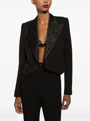 Dolce & Gabbana Crystal-embellished Cropped Blazer