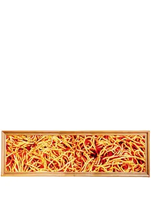 SELETTI Spaghetti-print Rectangular Mat - Multicolour
