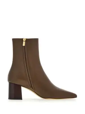 FERRAGAMO Logo-plaque Leather Ankle Boots