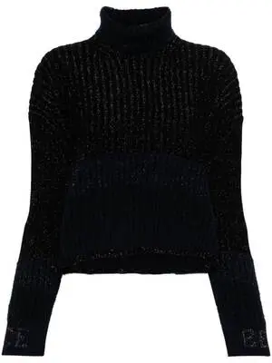 Iceberg Glitter-detail Ribbed-knit Jumper