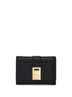 FERRAGAMO Hug Two-tone Leather Wallet - Black