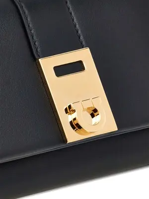 FERRAGAMO Hug Two-tone Leather Wallet - Black