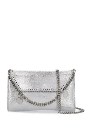 Stella McCartney Mini Falabella Faux Leather Shoulder Bag - Silver