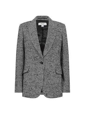 REISS Women's Bonnie Herringbone Blazer - Grey  - Grey