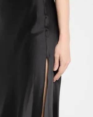 Christine Lingerie Sleeveless Cowl-neck Silk Nightgown Kohl