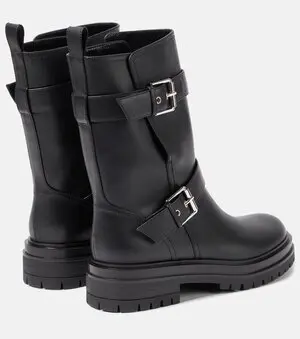 GIANVITO ROSSI Thiago Leather Ankle Boots - Black