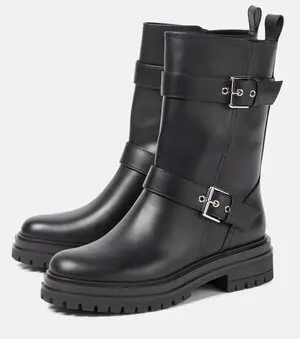 GIANVITO ROSSI Thiago Leather Ankle Boots - Black