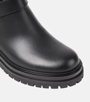GIANVITO ROSSI Thiago Leather Ankle Boots - Black