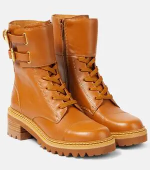 See By Chloé Mallory Leather Lace-up Boots