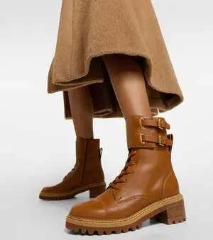 See By Chloé Mallory Leather Lace-up Boots