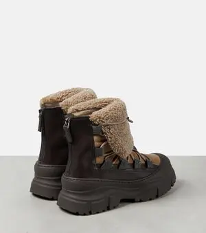 Brunello Cucinelli Shearling-lined Suede Ankle Boots - Multicoloured
