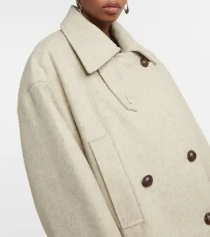 Isabel Marant Fabiola Oversized Wool Coat - Beige