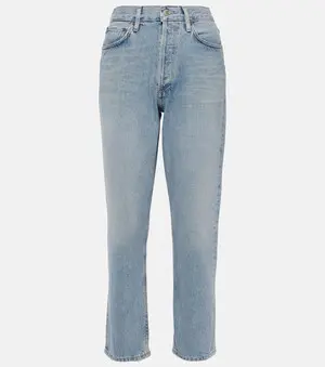 AGOLDE Riley High-rise Cropped Straight Jeans - Blue