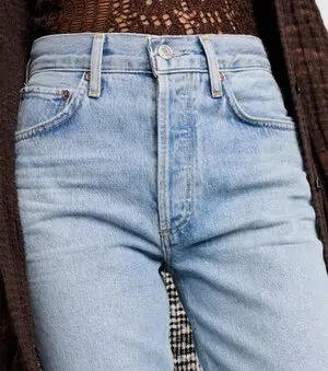AGOLDE Riley High-rise Cropped Straight Jeans - Blue