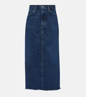 AGOLDE Hilla Denim Maxi Skirt - Blue