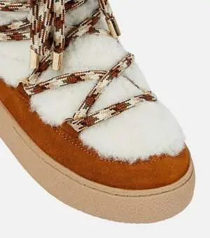 Moon Boot Ltrack Shearling And Suede Ankle Boots