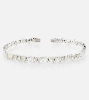 SUZANNE KALAN Classic 18kt White Gold Diamond Bangle - Metallic