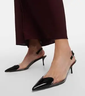 Alaïa Cœur Leather-trimmed Pumps - Black