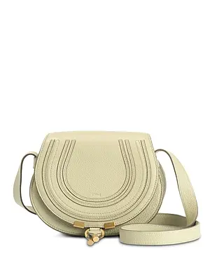 Chloé Chloe Marcie Small Leather Saddle Bag Faded Green/gold