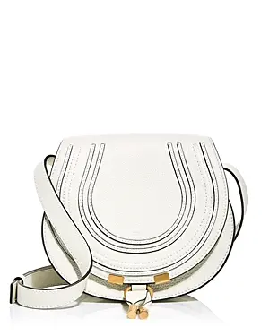 Chloé Chloe Marcie Small Leather Saddle Bag White