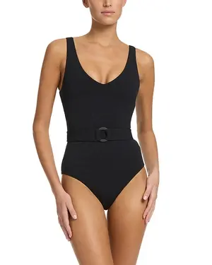 JETS Belted One Piece Swimsuit Black