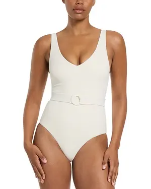 JETS Belted One Piece Swimsuit - Cream