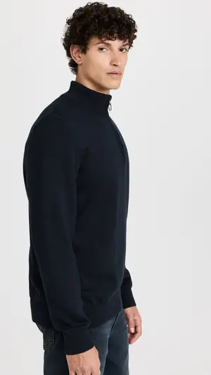 Barbour Cotton Half Zip Sweater - Navy