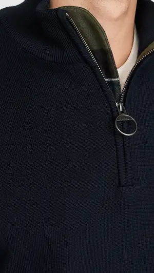 Barbour Cotton Half Zip Sweater - Navy