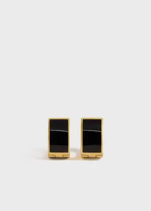 TOTEME Signature Hoop Earrings - Black,gold