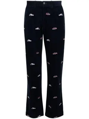 PALACE X Ralph Lauren Gti Embroidered Corduroy Trousers - Blue