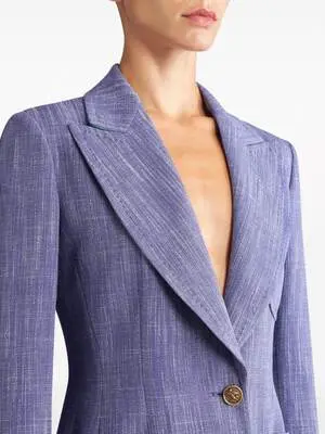 Etro Single-breasted Slub Blazer - Purple
