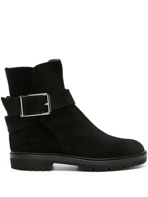 Manolo Blahnik Buckle-detail Suede Ankle Boots