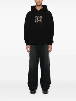 Palm Angels Monogram-appliqué Cotton Hoodie