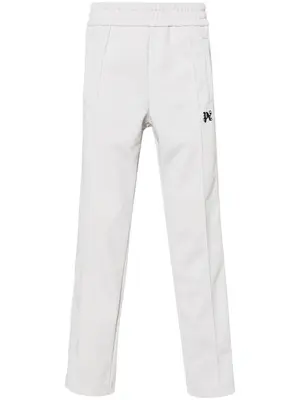 Palm Angels Monogram-embroidered Track Pants - Grey